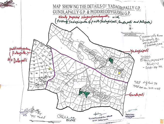 Town Map, Yadagirigutta Municipality